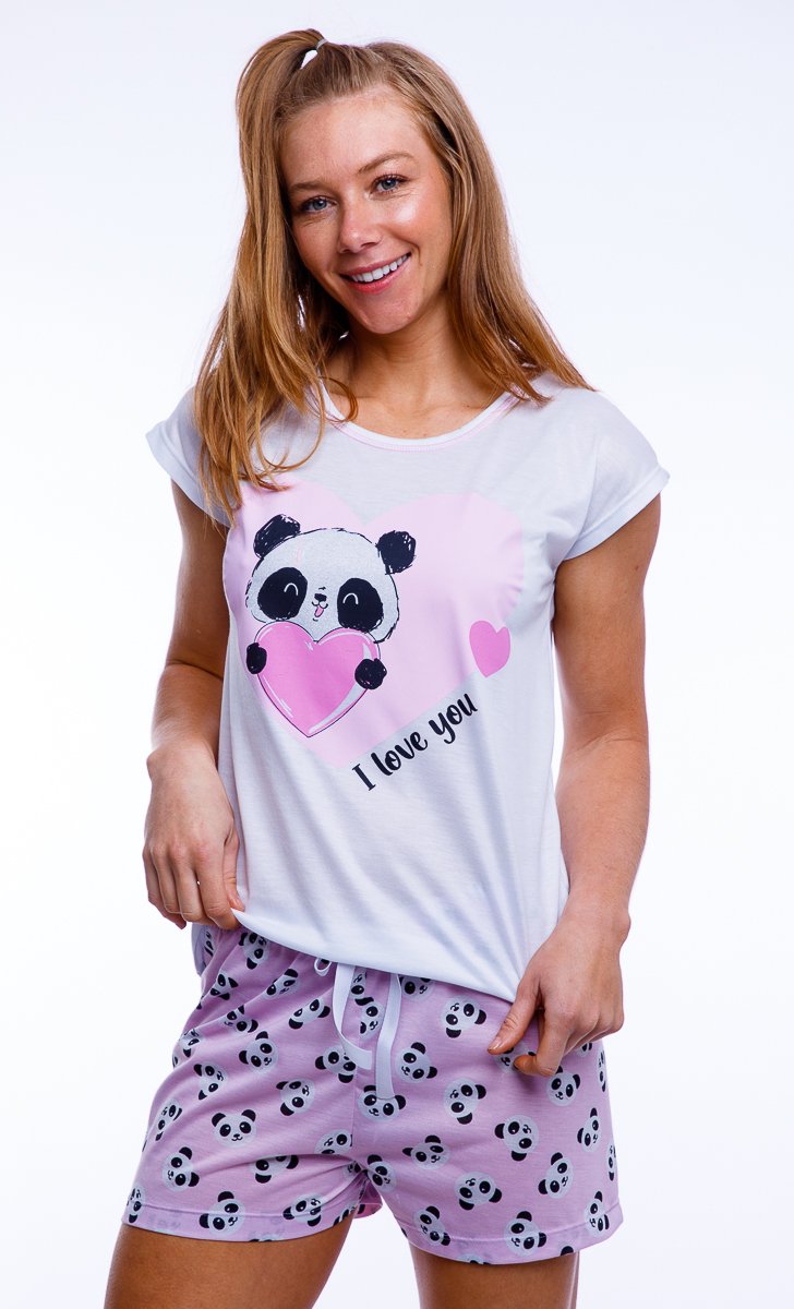 Pijama Feminino Lua Chic Panda I Love You