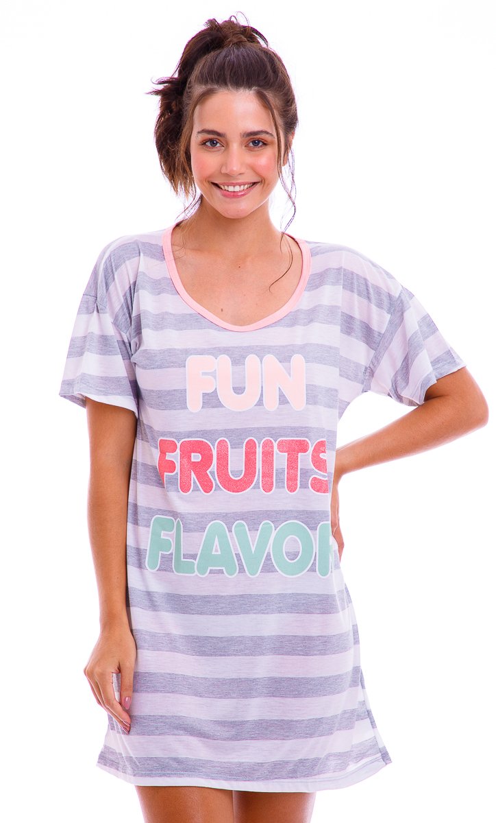 Camisola Feminina Lua Chic Listrada Fruits